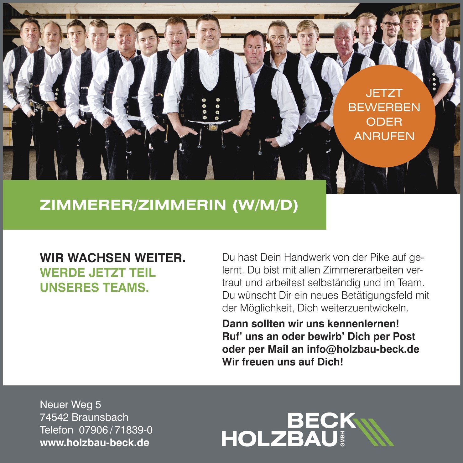 Zimmerer/Zimmerin (m/w/d) | Zimmerer-Treffpunkt